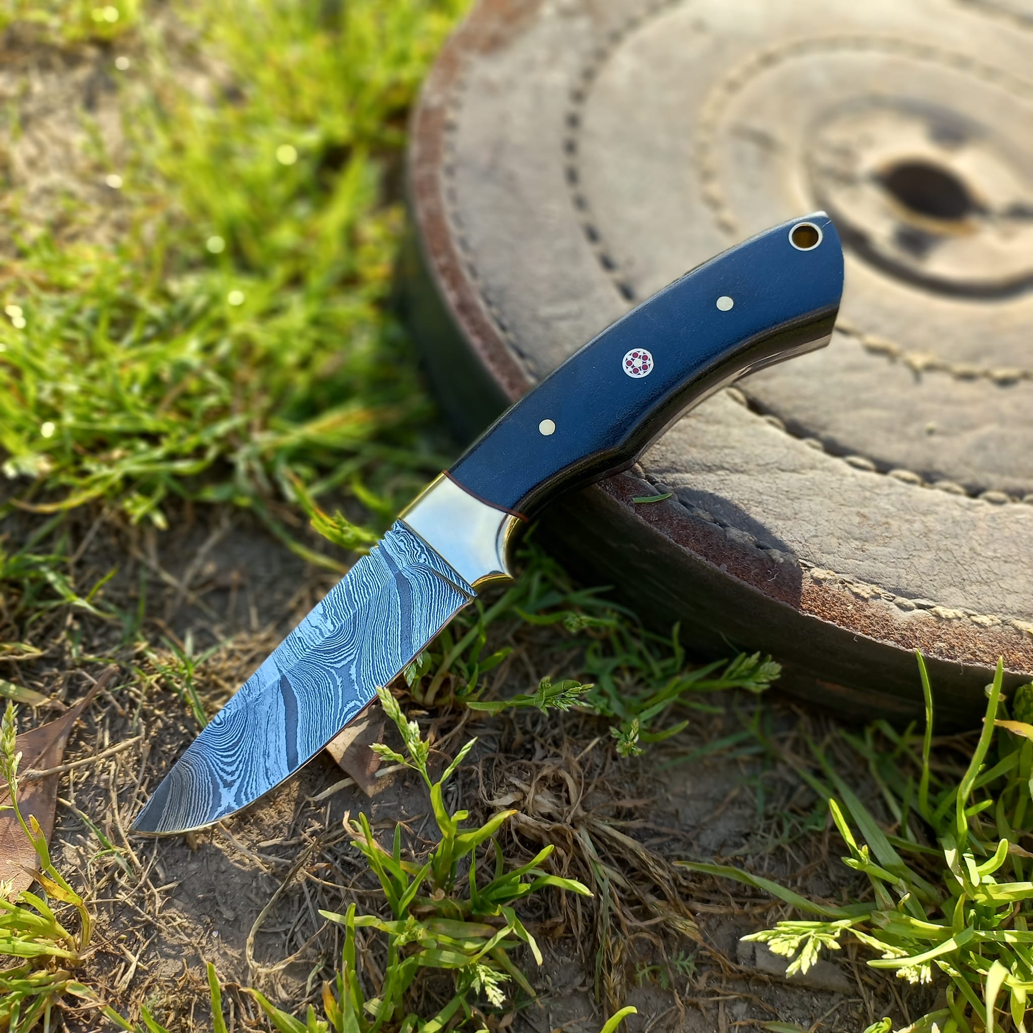 9' Damascus knife, Damascus Steel Blade ,Hunting knife , Damascus Skin ...
