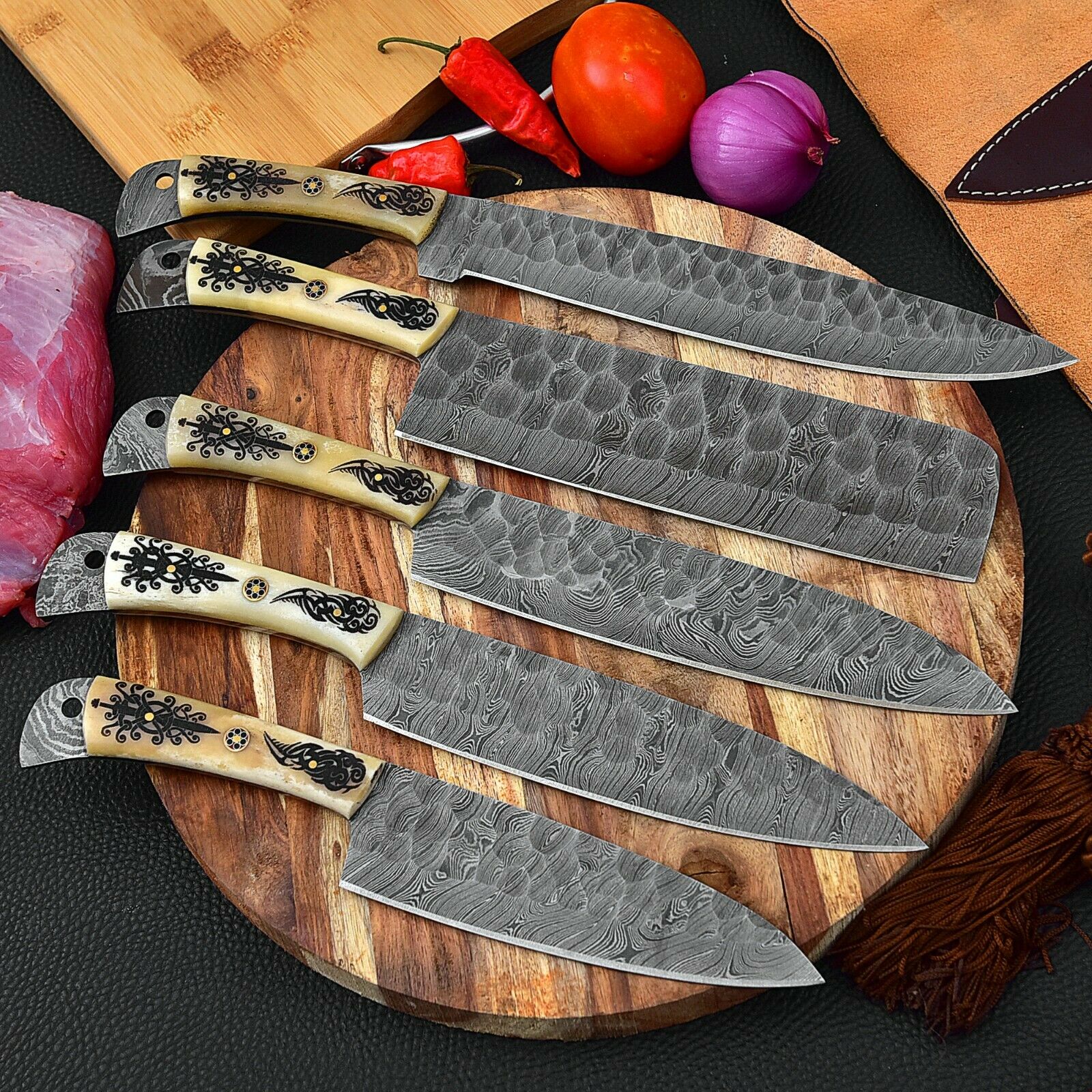 Custom Handmade Chef Knives Set / Kitchen Knives Set / 5Pcs Chef Set ...