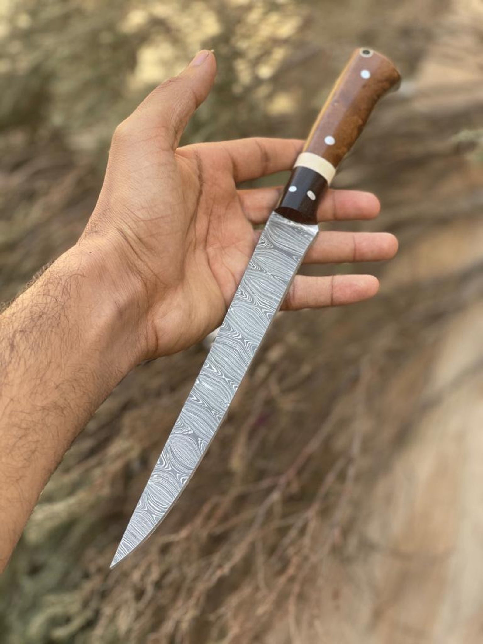Fillet Knife Fishing Knives 8" Blade , Damascus Steel Custom Handmade ...