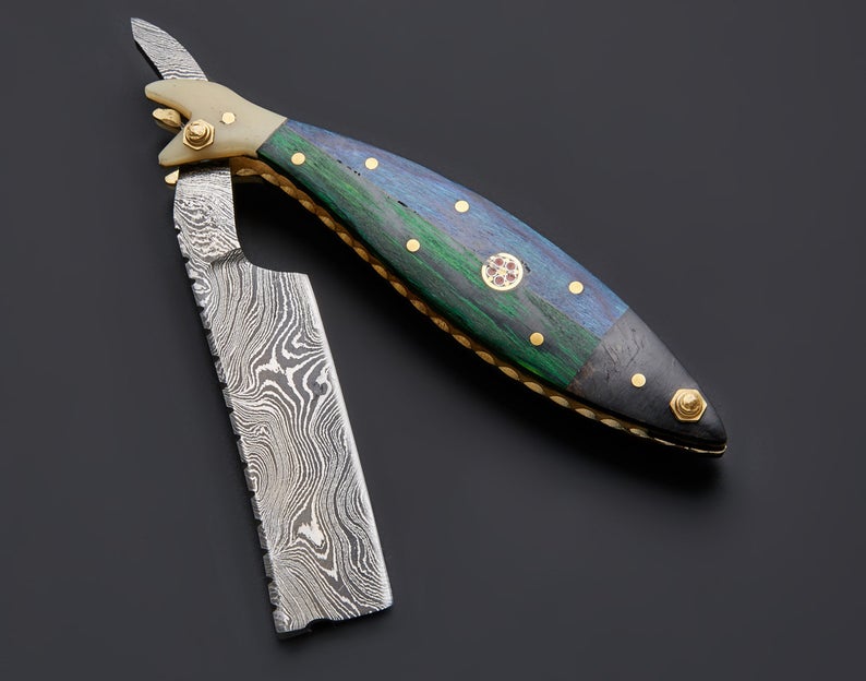 Damascus steel custom handmade straight Razor/Shaving Razor, Best Gift ...