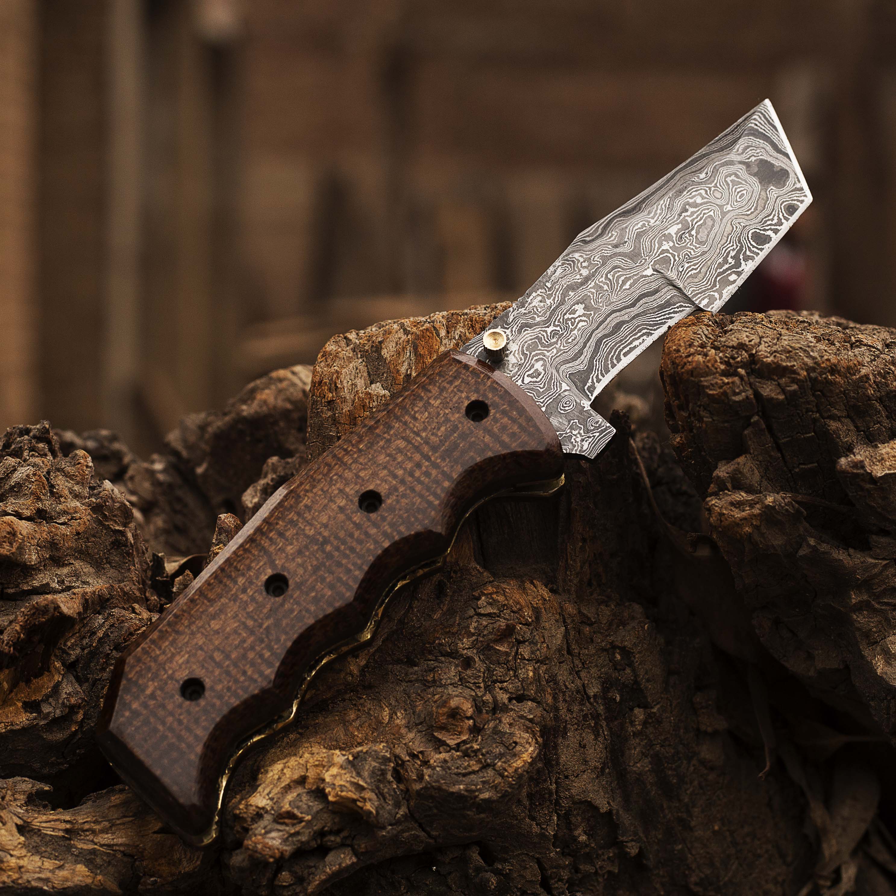 Damascus Steel Folding Knife, Handmade Damascus Pocket Knife, Everyday – The Edge Blades