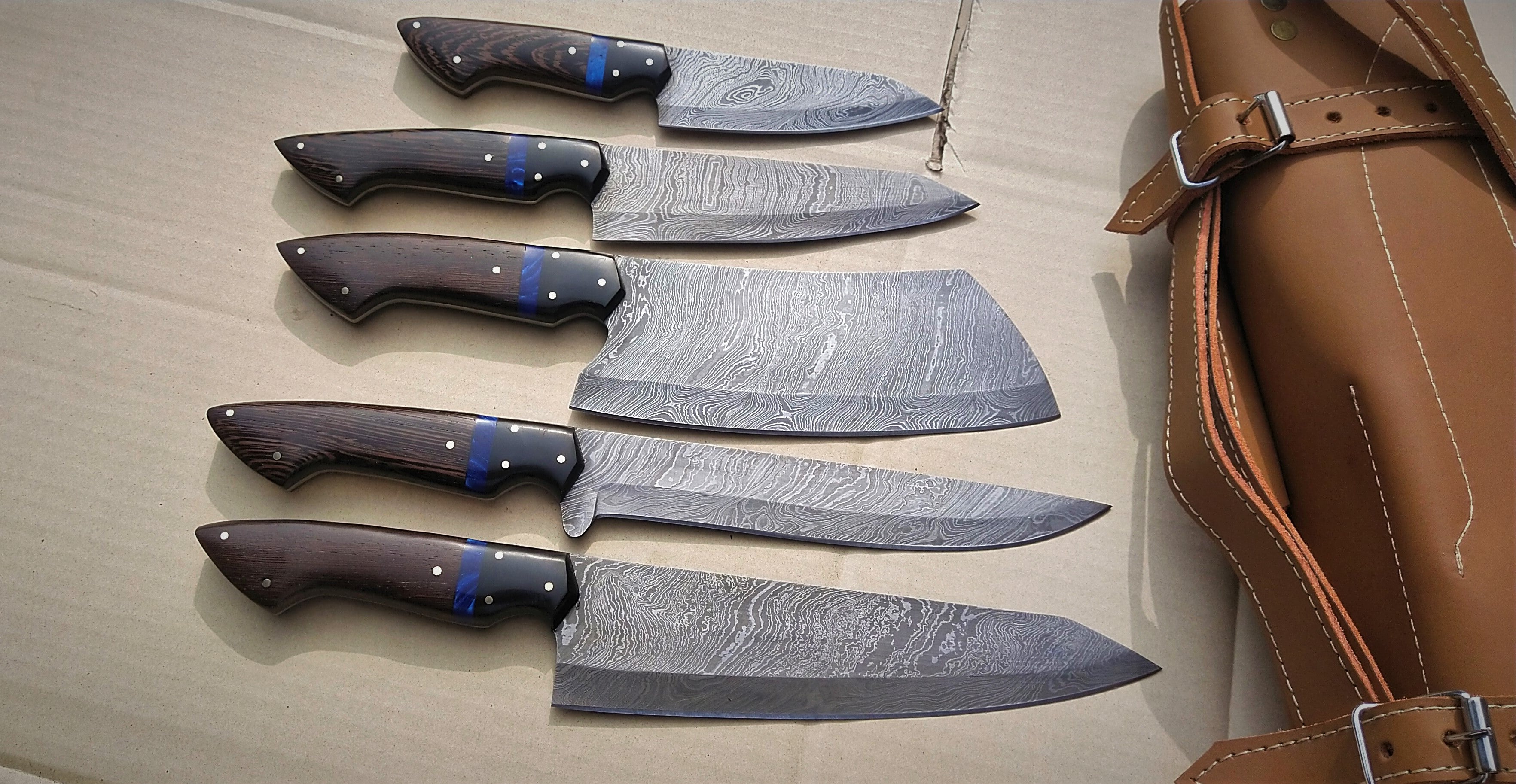 Custom Handmade Chef Knives Set / Kitchen Knives Set / 5Pcs Chef Set ...